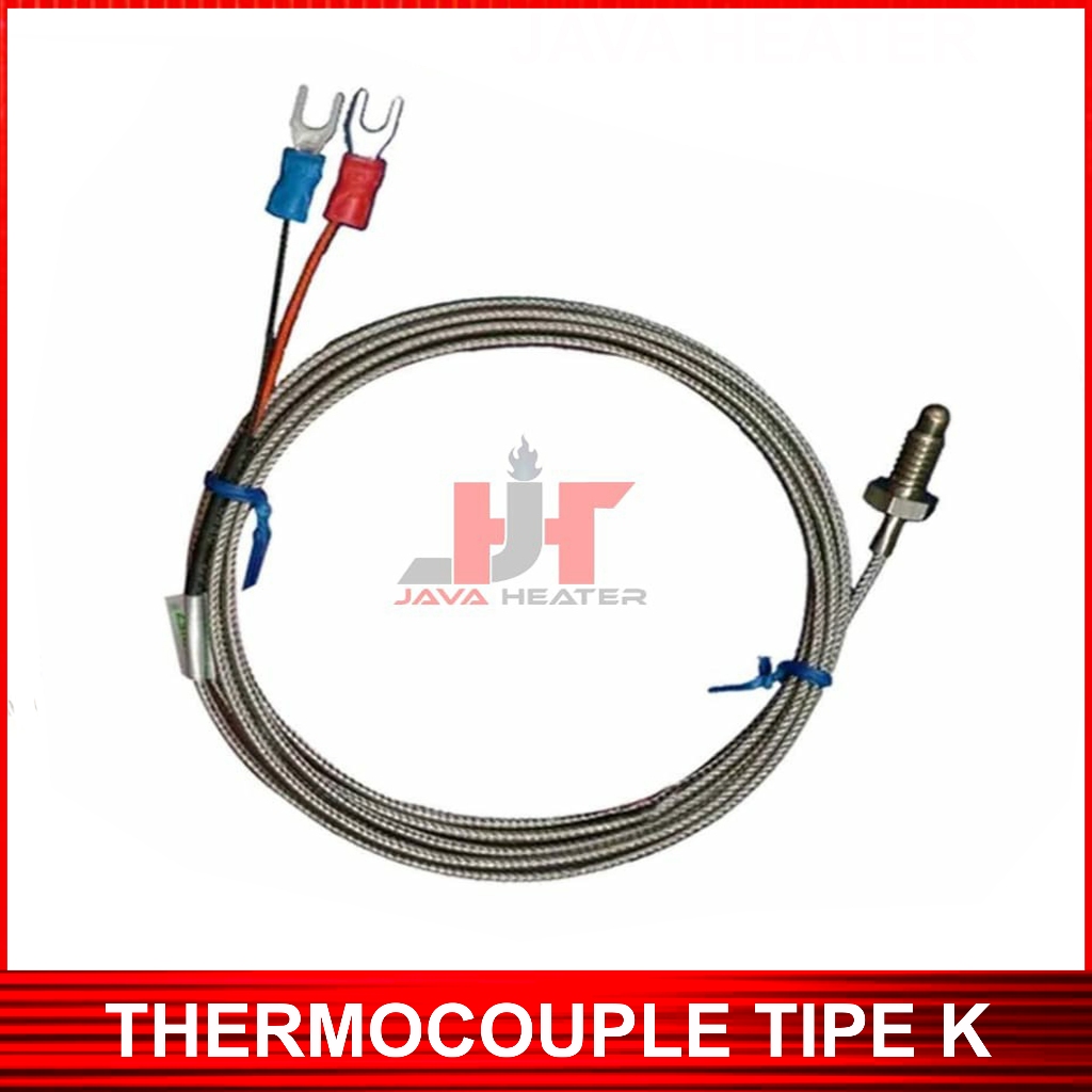 Jual Thermocouple Tipe K - Kabel 2.5 Meter x Drat M6 Kasar x Kabel CA 2 ...