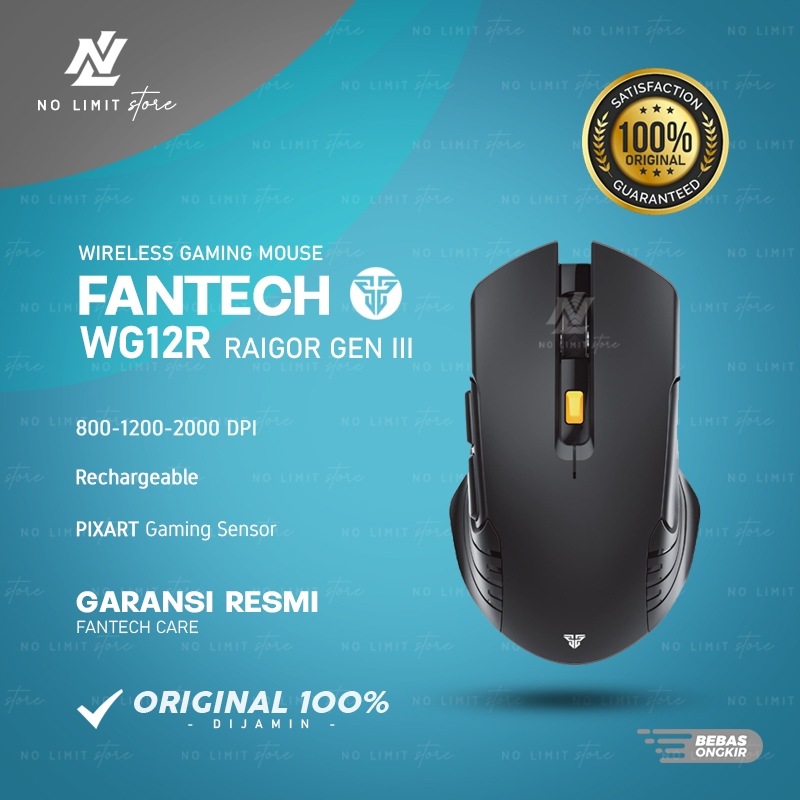 Jual Fantech RAIGOR Gen III WG12R - Rechargeable Mouse Wireless Gaming WG12 | Shopee Indonesia