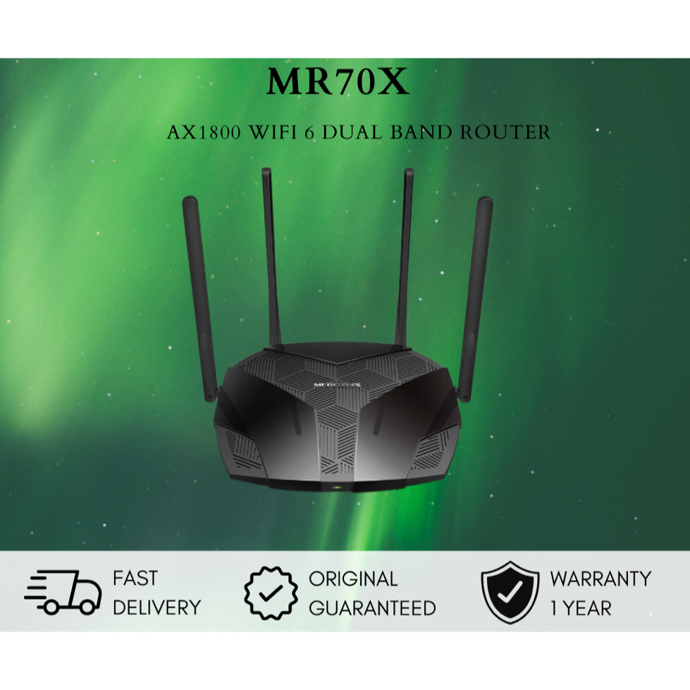 Jual MERCUSYS MR70X AX1800 Dual-Band WiFi 6 Router | Shopee Indonesia