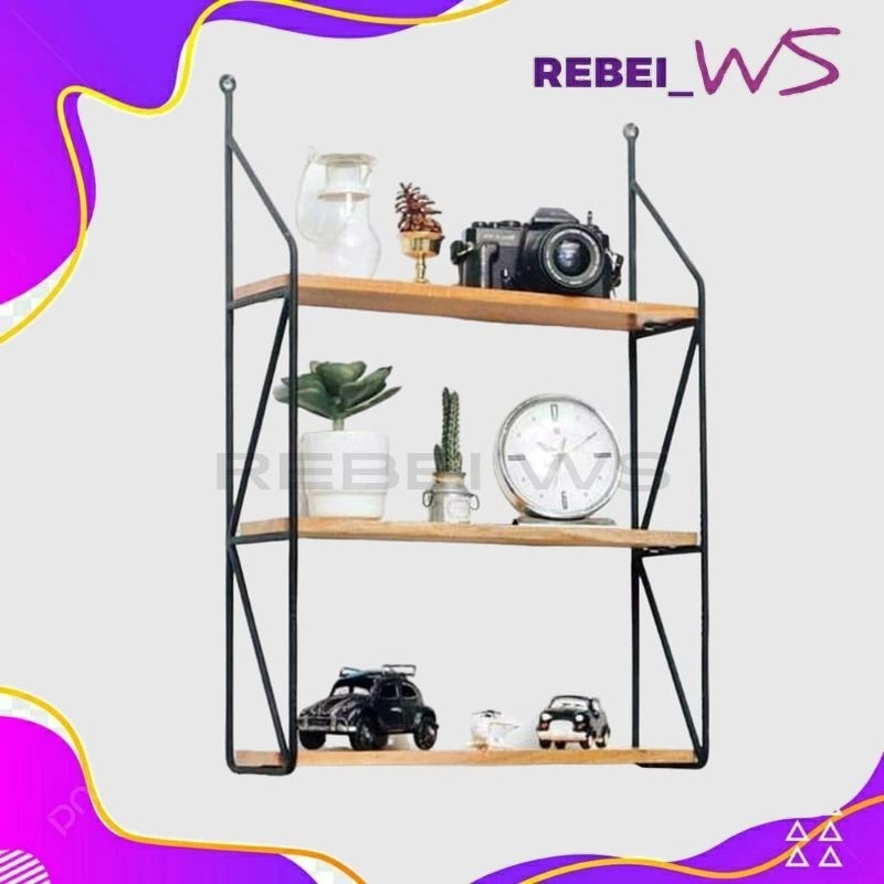 Jual rak hiasan dinding minimalis dan estetik panjang 40cm sampai 60cm ...