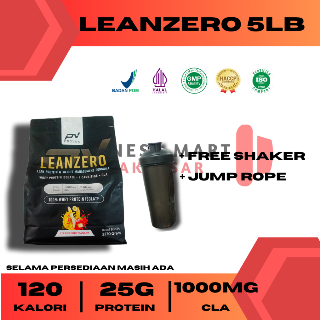 Jual PROVUS LEANZERO 5 LBS WHEY PROTEIN ISOLATE, HALAL, BPOM, HACCP ...
