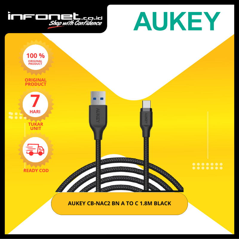 Jual AUKEY CABLE CB-NAC2 BN A TO C 1.8M | Shopee Indonesia