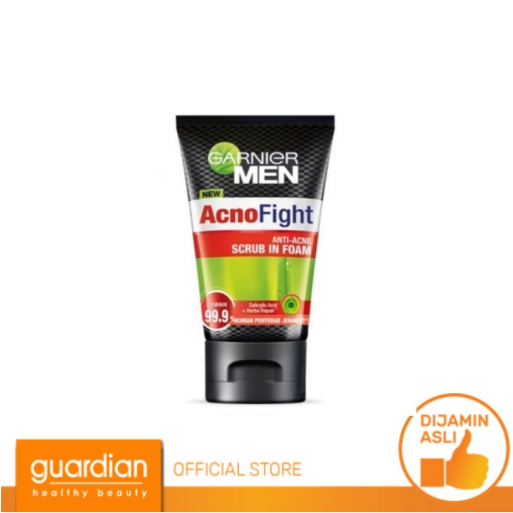 Jual GARNIER MEN Acno Fight Anti-Acne Scrub In Foam Skin Care 100ml | Shopee Indonesia