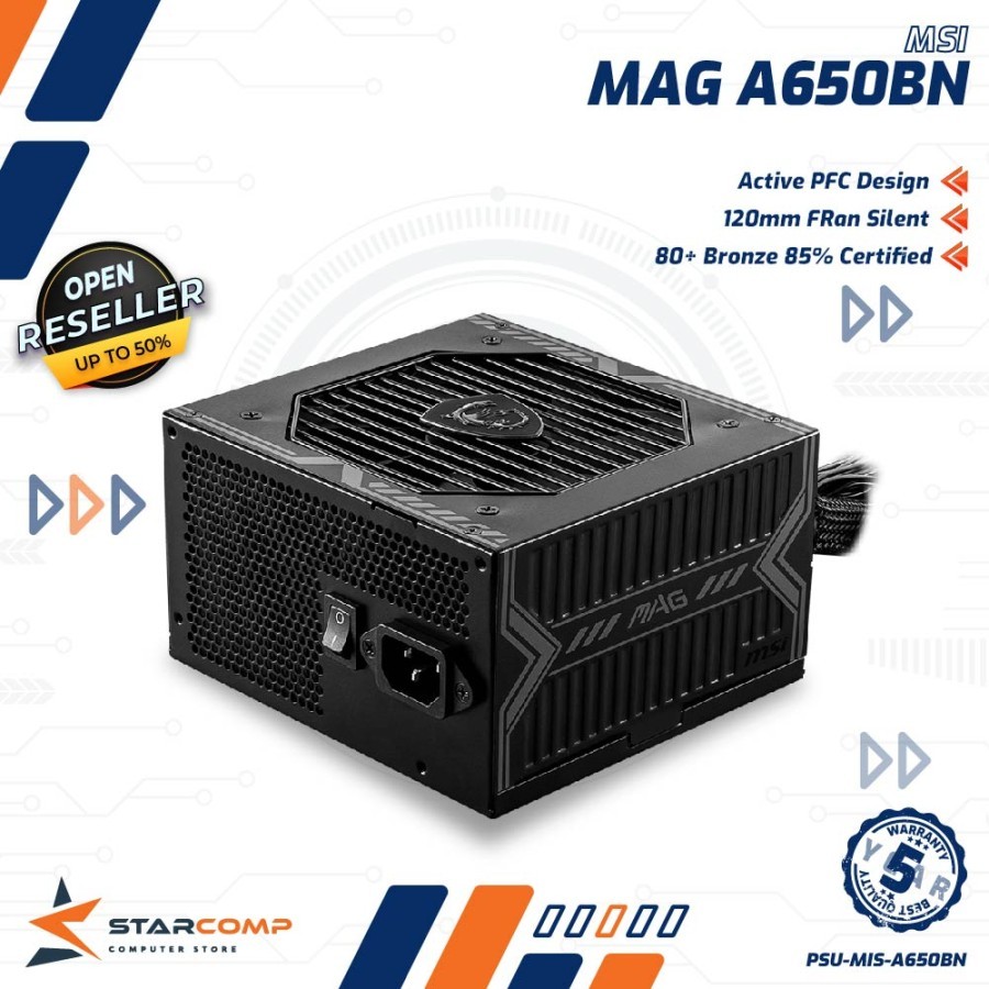 Jual PSU MSI MAG A650BN 650W 80+ Bronze Power Supply 650 Watt | Shopee ...