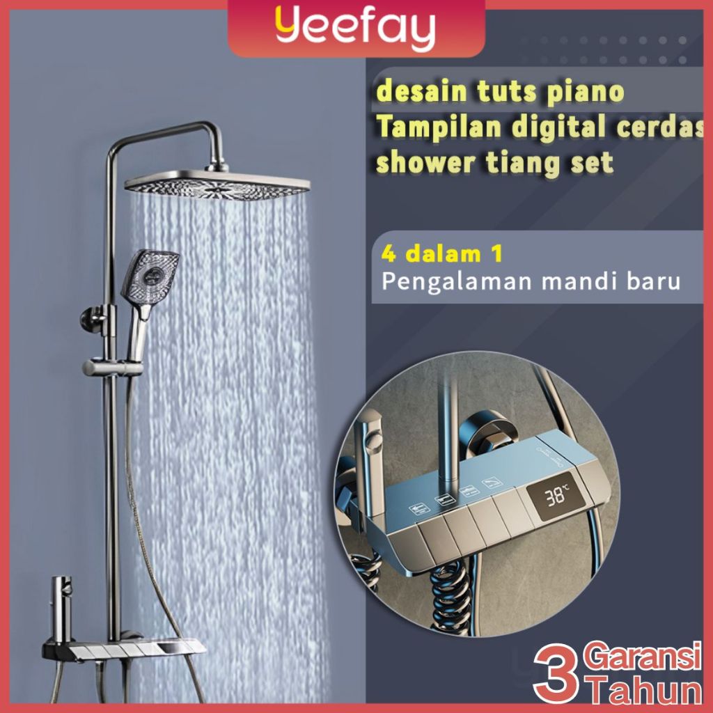 Jual 4 Dalam 1 LCD Display Piano Keys Shower Kamar Mandi Set Dengan ...