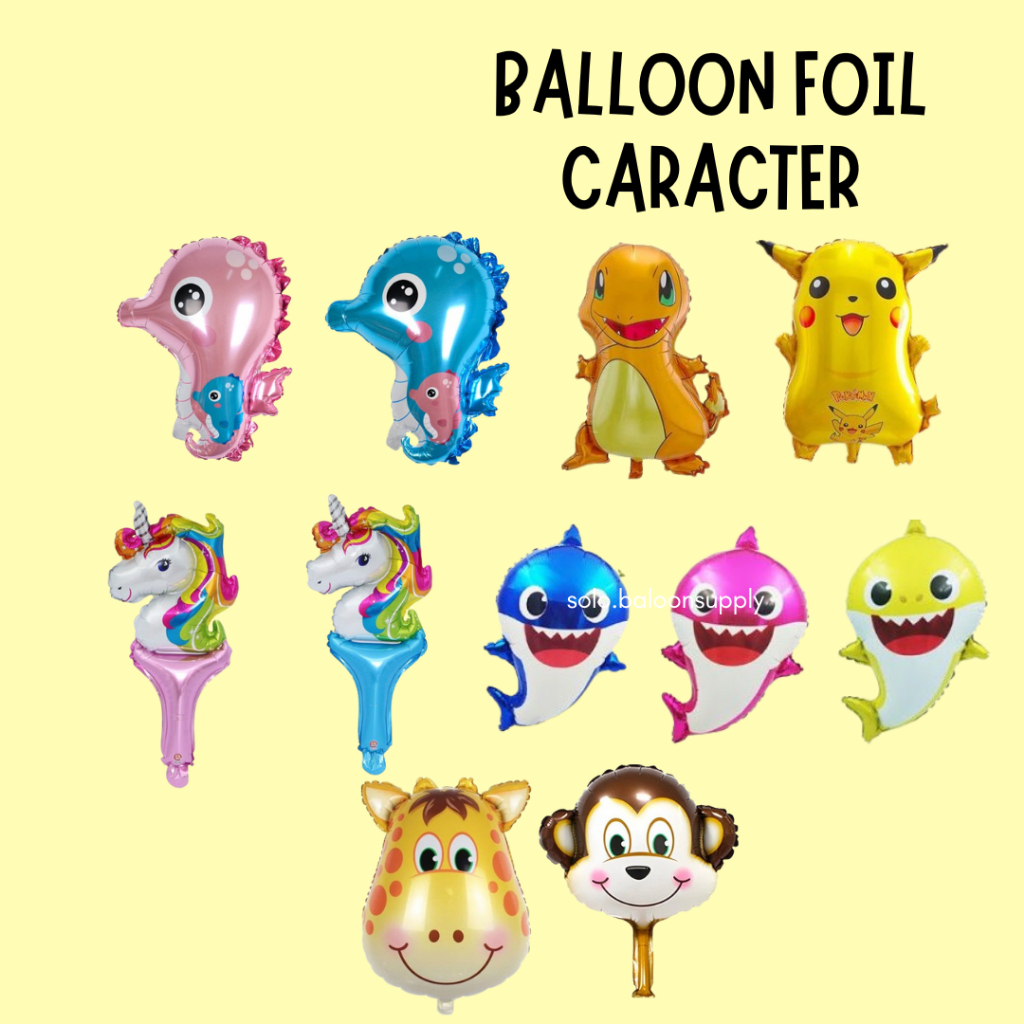Jual BALON KARAKTER PALING LENGKAP BALON FOIL UNICORN STICK BALLOON ...