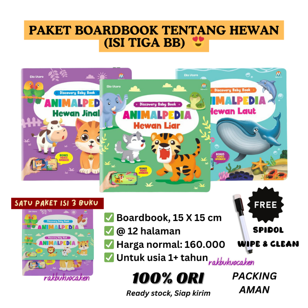 Jual (1 Paket isi 3 Boardbook) BOARDBOOK Discovery Baby Book ...