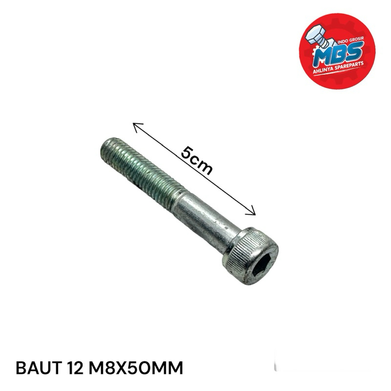 Jual BOLT FLANGE KUNCI L M8×50 BAUT 12 TOPI PANJANG 5,5cm BAUD DUDUKAN ...