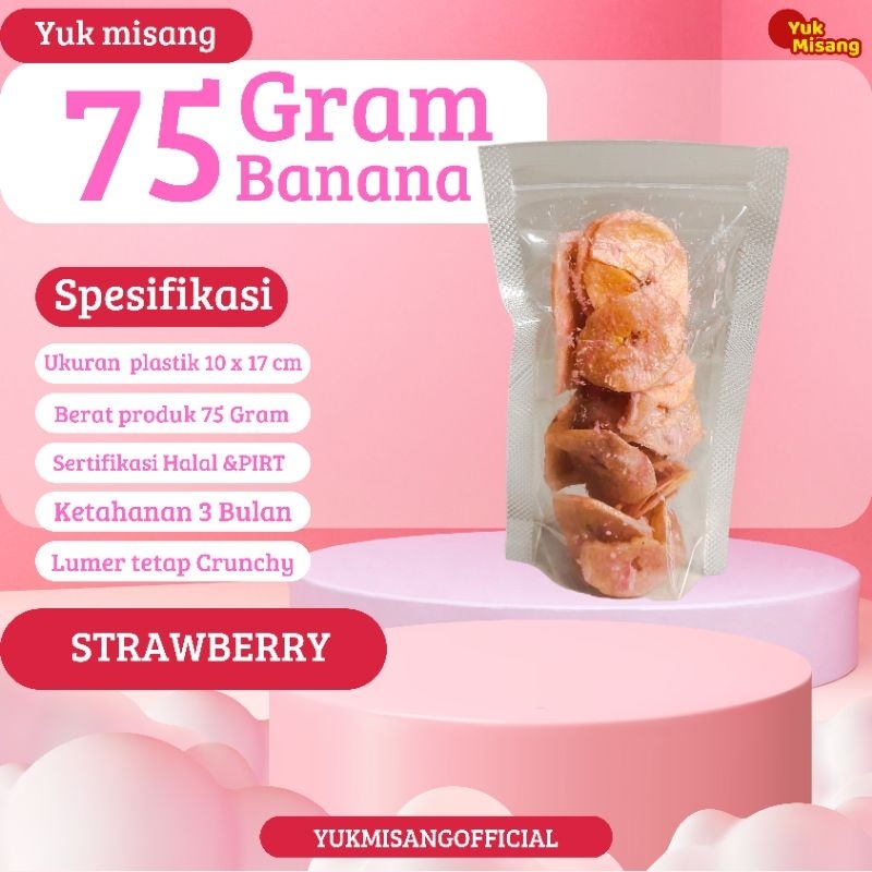 Jual Keripik Pisang Coklat Lumer Rasa Strawberry 75 Gram Cokelat ...
