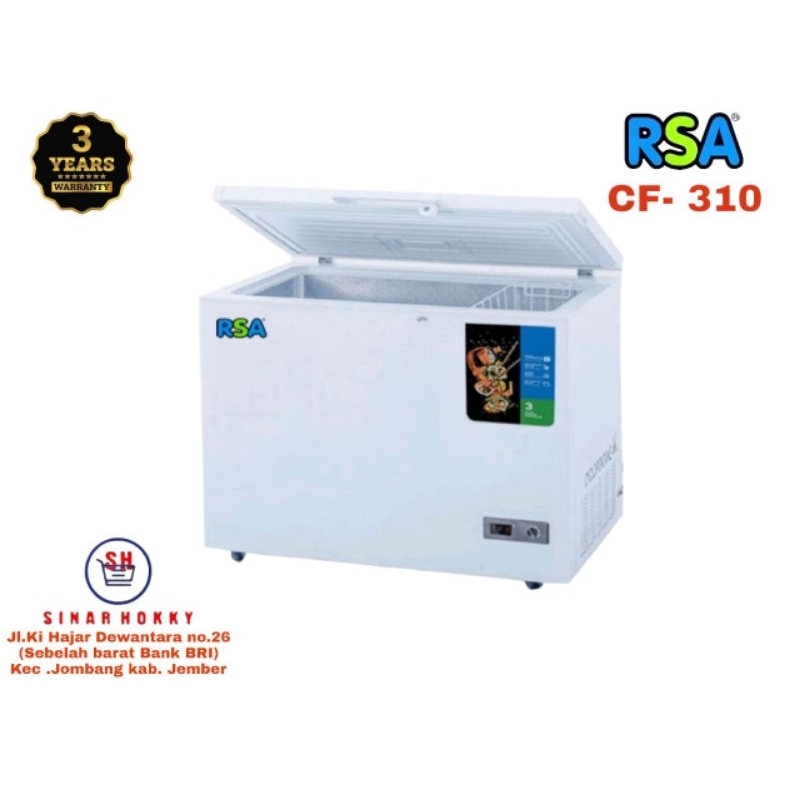 Jual FREEZER BOX/CHEST FREEZER RSA CF-310 300 Liter BERGARANSI RESMI ...