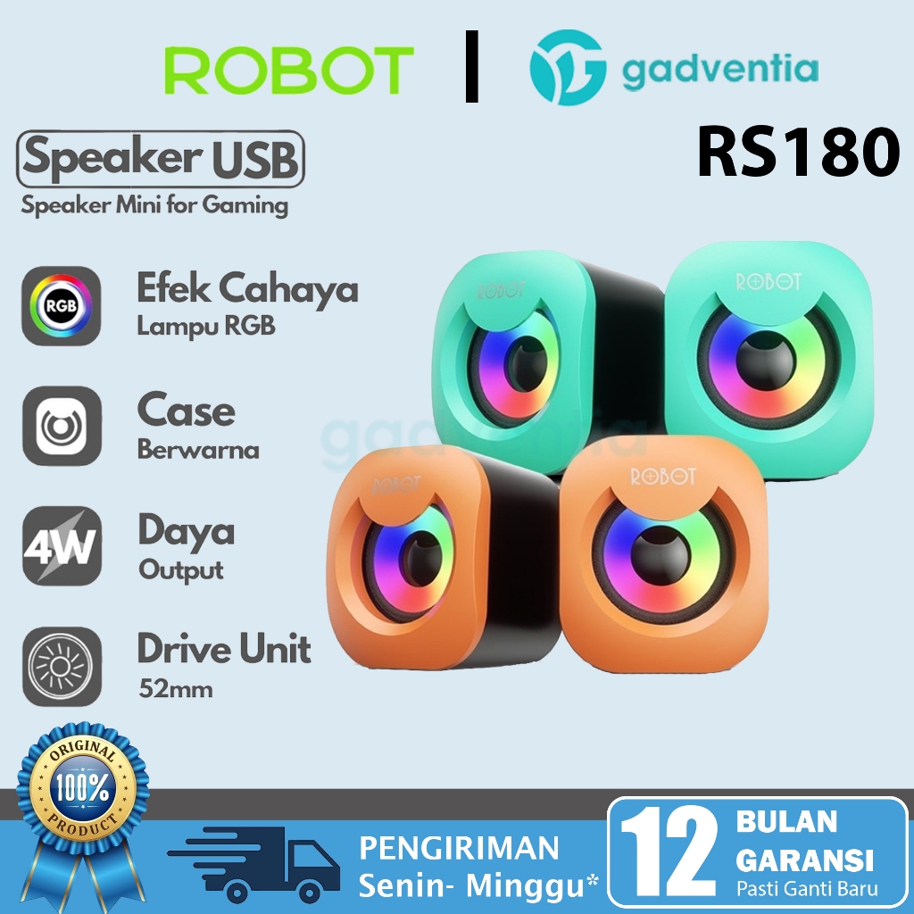 Jual Robot RS180 USB Multimedia Dekstop Speaker Stereo RGB Color ...