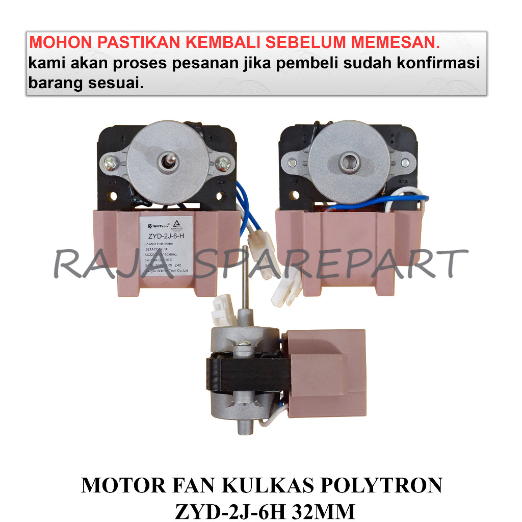 Jual MFKP MOTOR FAN KULKAS/DINAMO/MOTOR FAN KULKAS POLYTRON ZYD-2J-6H ...