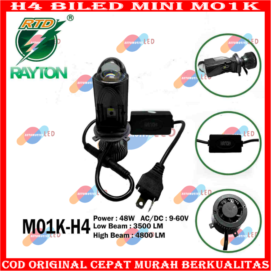 Jual ORIGINAL H4 MINI BILED M01K RTD RAYTON 50 WATT LAMPU PROJIE LAMPU UTAMA MOBIL MOTOR Lampu ...