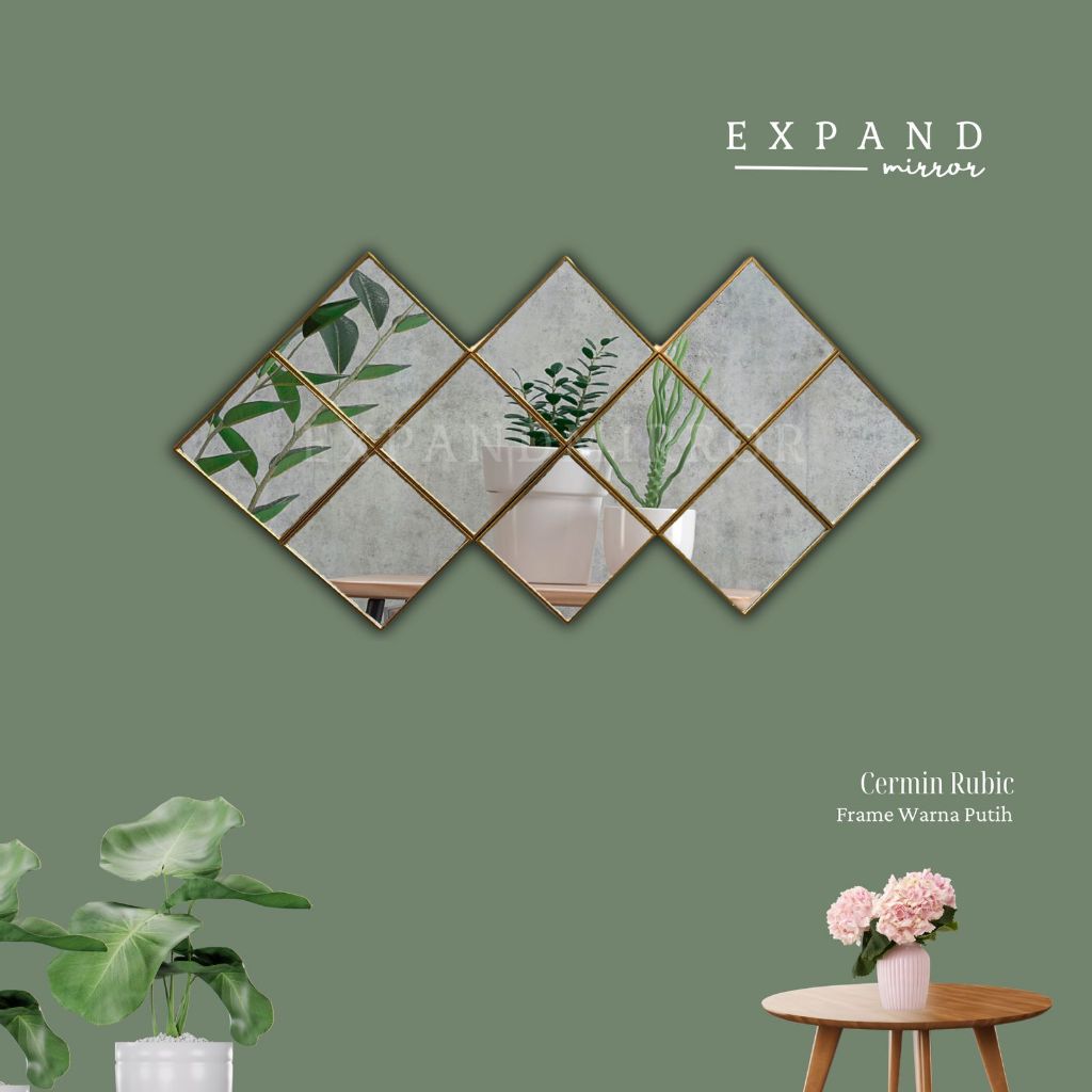 Jual cermin dinding tempel 20x20 / cermin hiasan dinding / dekorasi ...