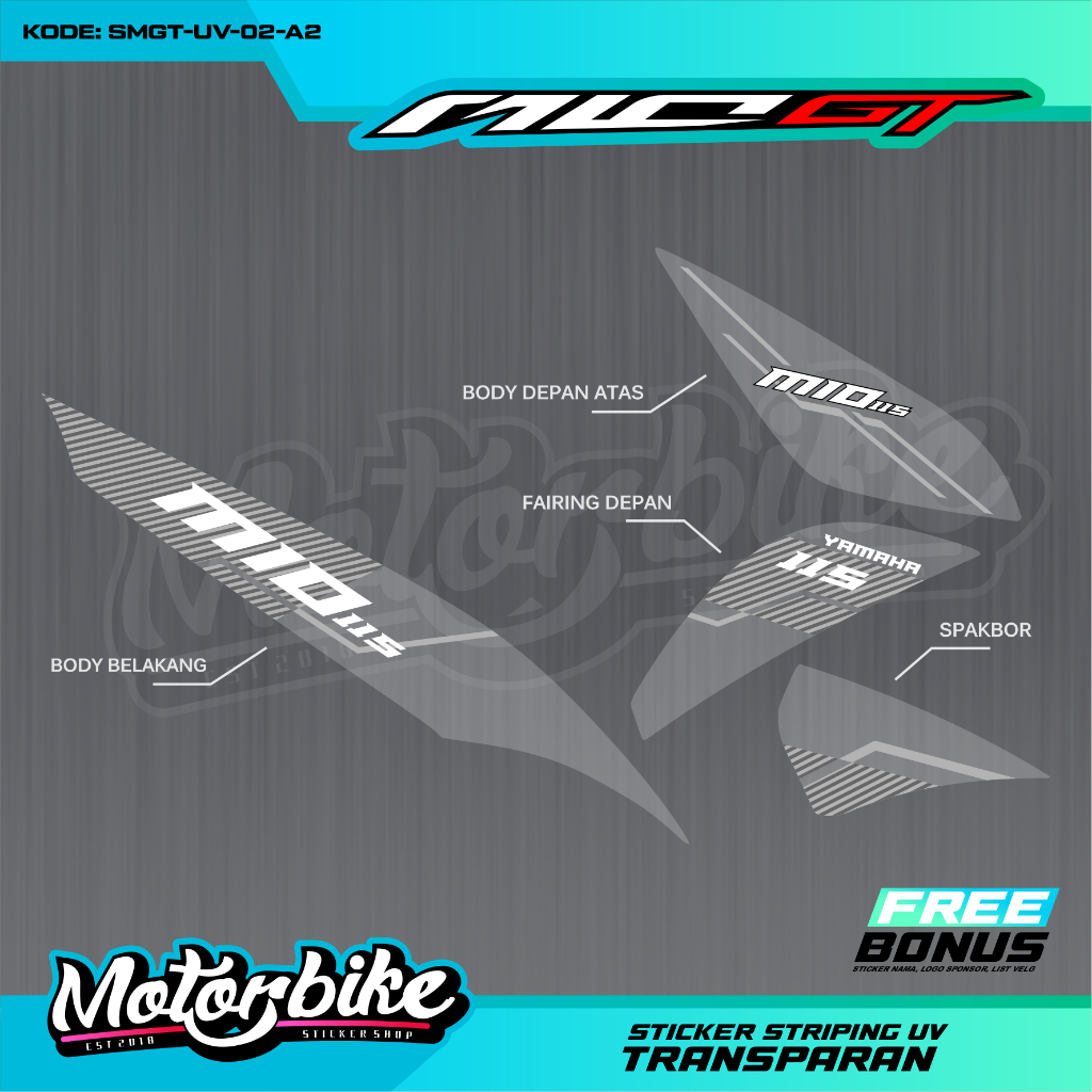 Jual Stiker Striping Transparan Mio GT Desain Malay - Stiker Striping ...
