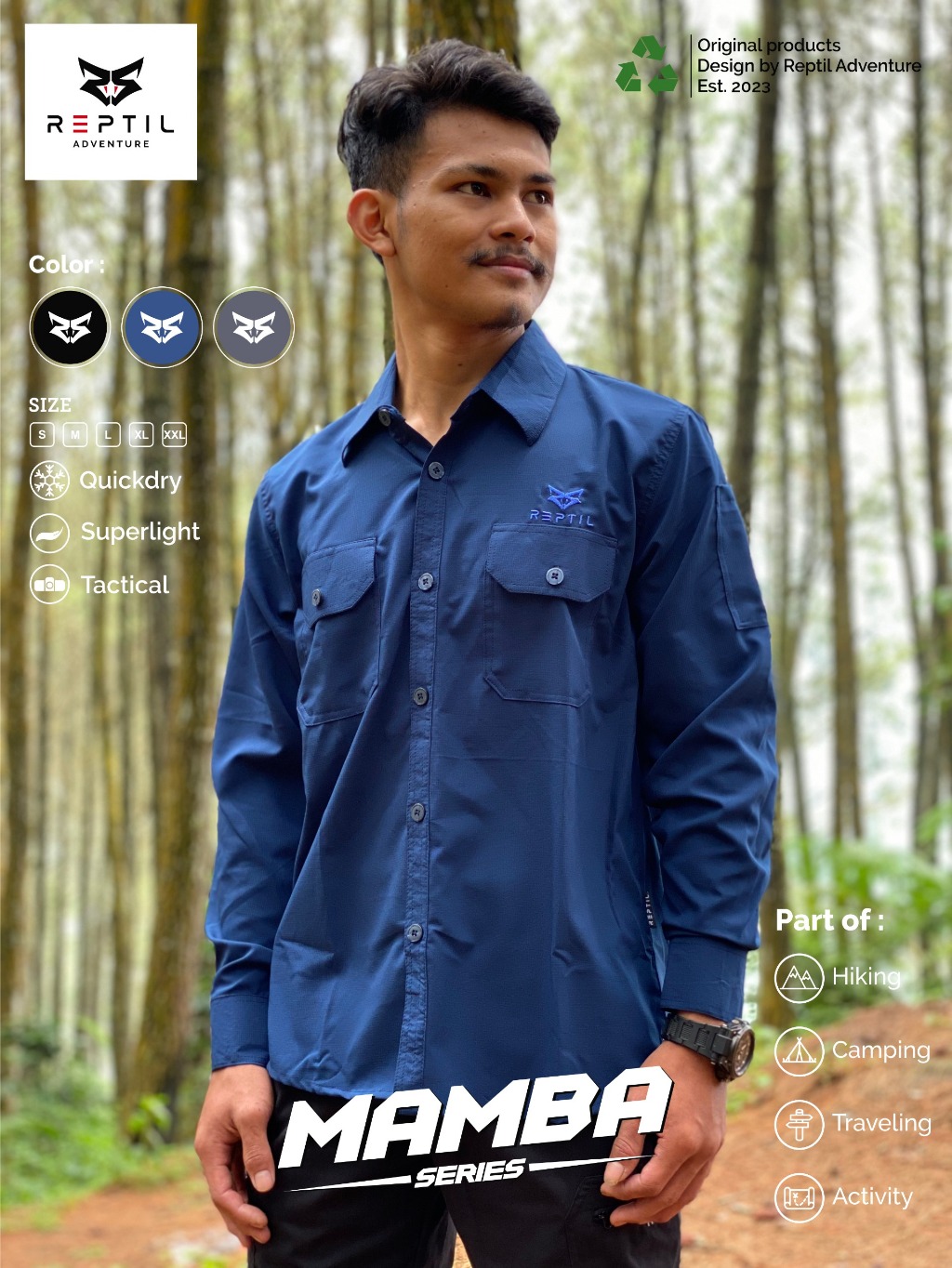 Jual KEMEJA OUTDOOR REPTIL ADVENTURE MAMBA series | Shopee Indonesia