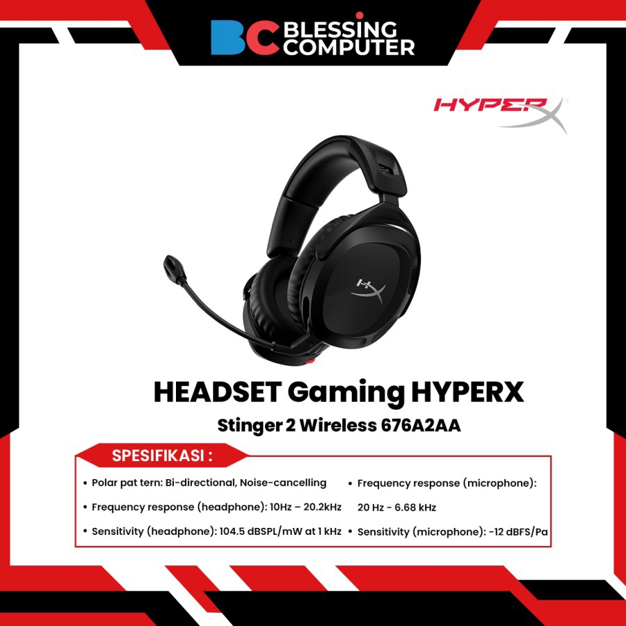 Jual HEADSET Gaming HYPERX Cloud Stinger 2 Wireless 676A2AA | Shopee ...
