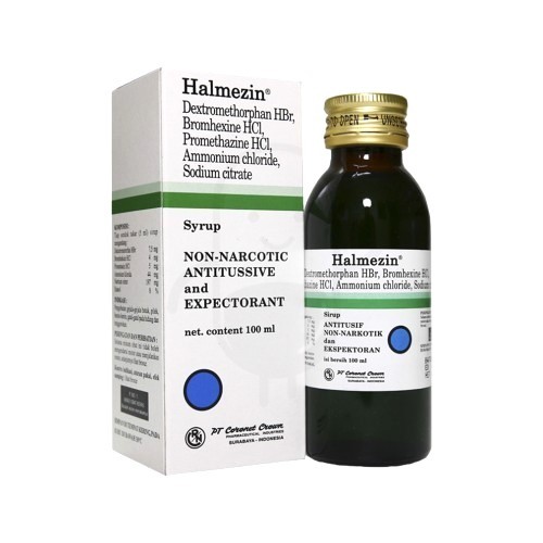 Jual HALMEZIN SIRUP 100 ML OBAT BATUK KERING DAN BERDAHAK ALERGI ...