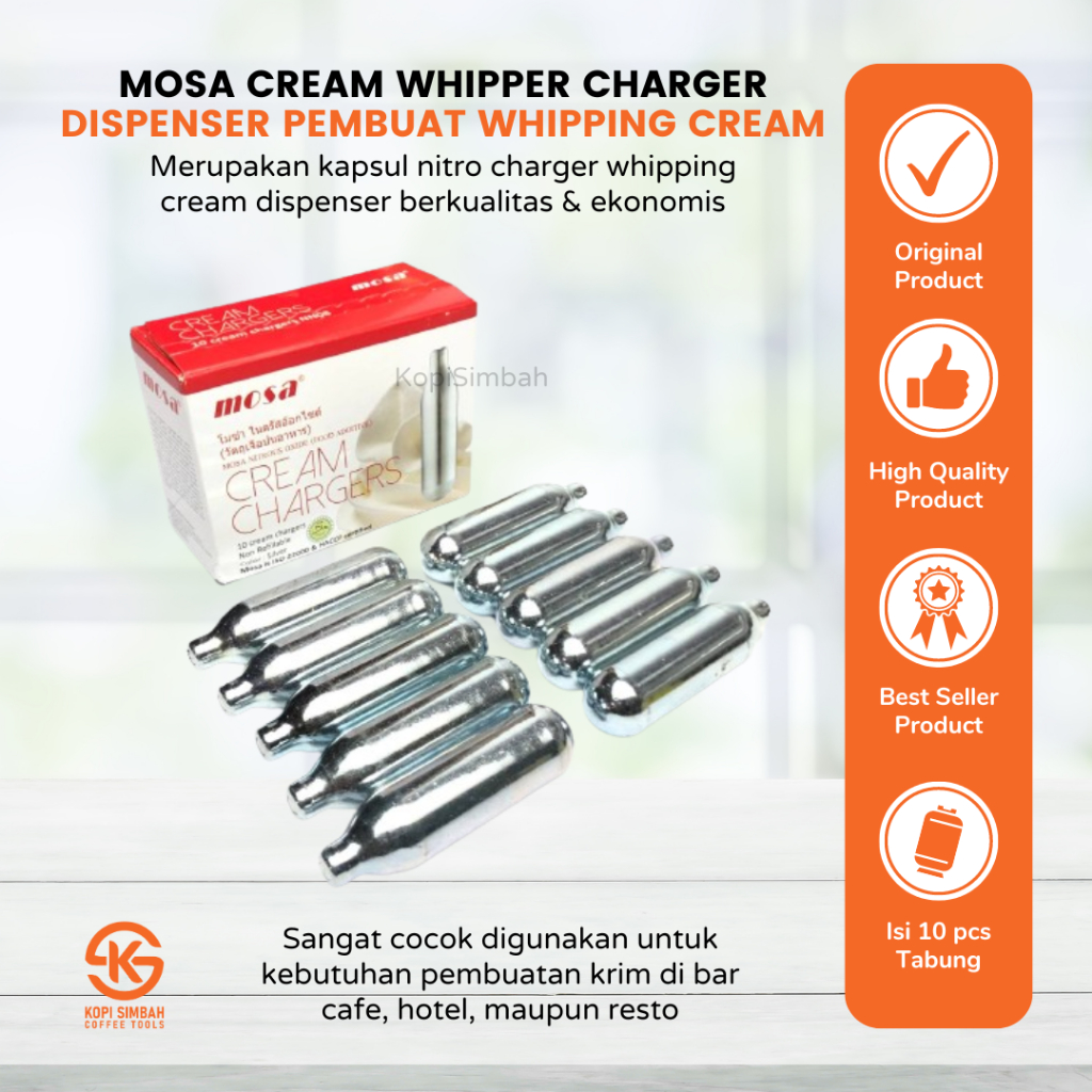 Jual MOSA Whipping Cream Charger Refill Gas N2O Dispenser Alat Pembuat ...