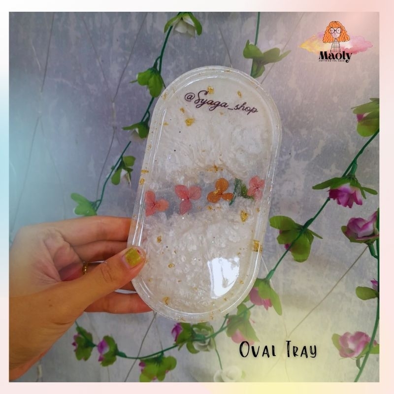 Jual Oval Tray Coaster Round Aestethic Tatakan Nampan Baki Gelas Lilin ...