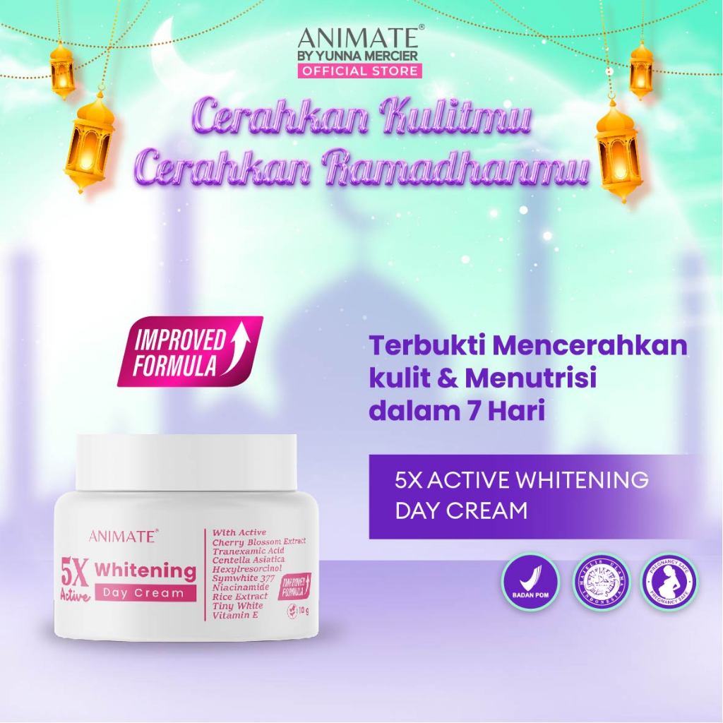 Jual Animate 5x Active Whitening Day Cream 10 gr / Cream Pagi Pencerah ...