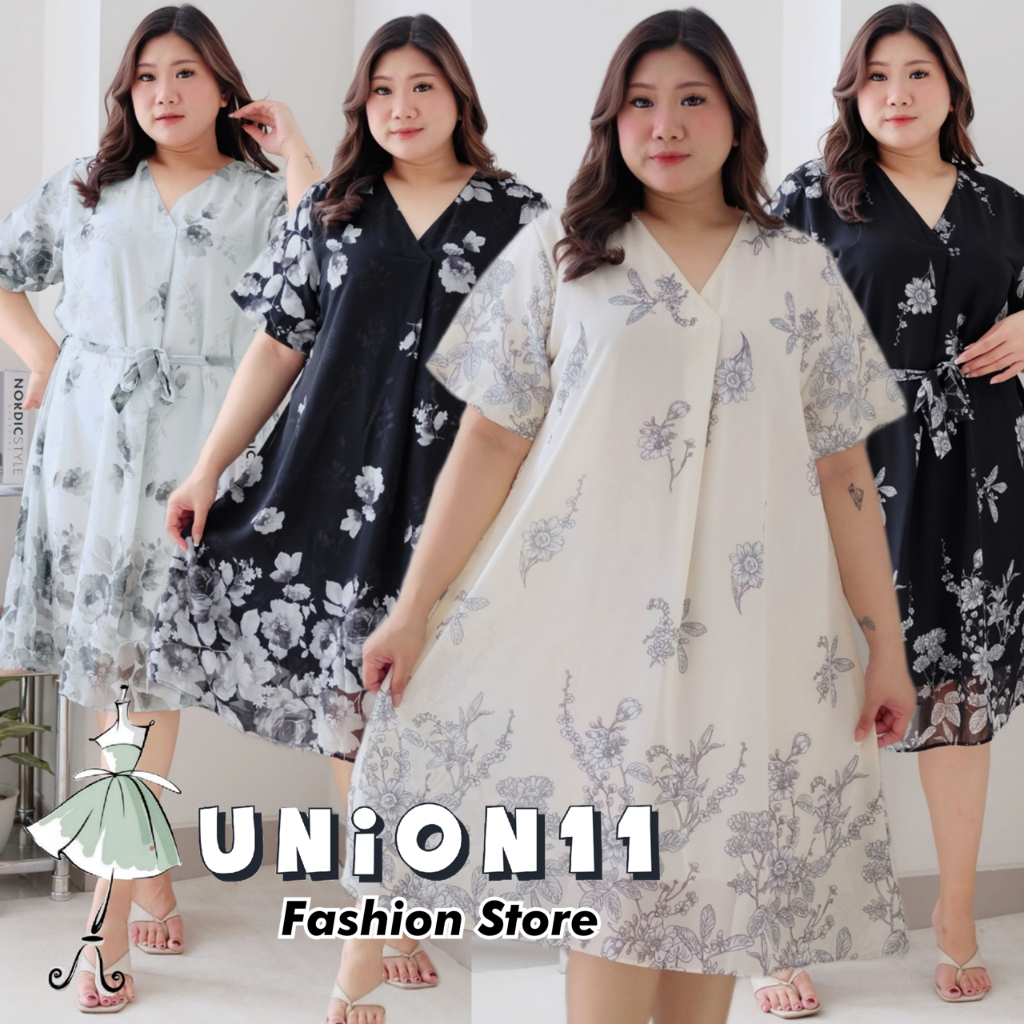 Jual UNION11 - DRESS JUMBO WANITA LD 126 / BAJU JUMBO WANITA / DRESS ...