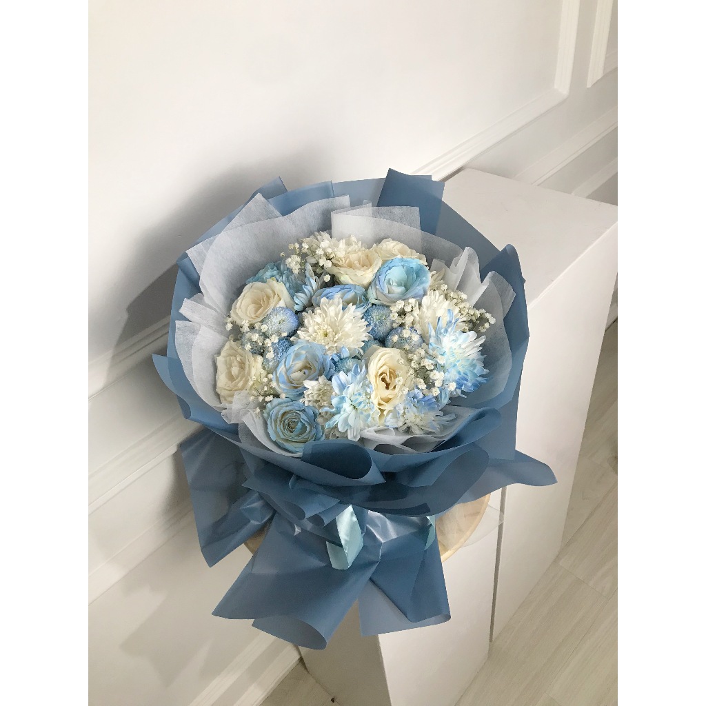Jual BLUE BOUQUET | BUKET BUNGA SEGAR KOREA | BUKET MURAH | Fresh ...