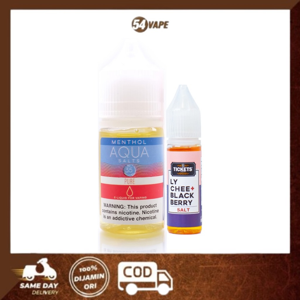 Jual Aqua Pure Ice Salt 30ml + Saltnic 15ml | Shopee Indonesia