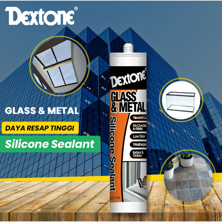 Jual Silicone Sealant / Lem Kaca Dextone Glass and Metal (Neutral ...