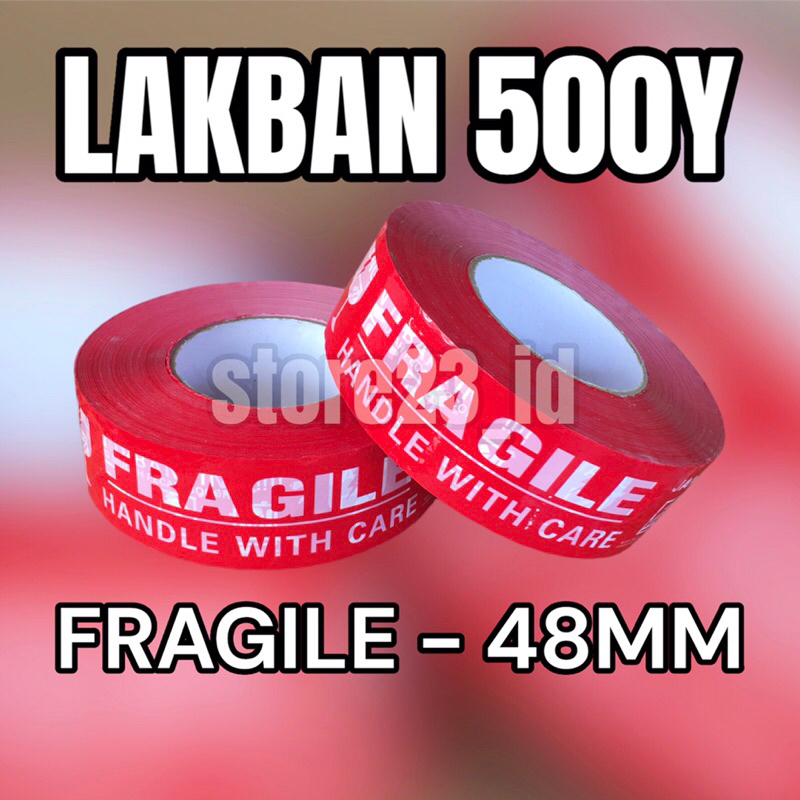 Jual ISOLASI FRAGILE 48MM X 500Y / LAKBAN FRAGILE 48MM X 500YARD ...