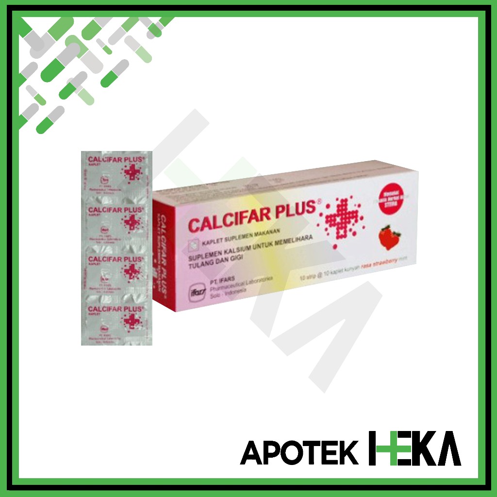 Jual Calcifar Plus Kaplet Kunyah Chewable Box isi 10x10 - Suplemen ...