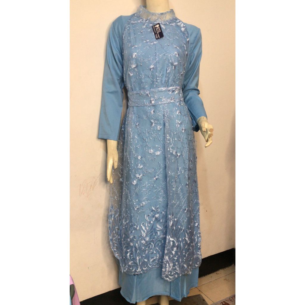 Jual 2IN1 THALITA DRESS INNER + OUTER BRUKAT TILLE PREMIUM / FREE BELT / SET GAMIS MAXI DRESS ...