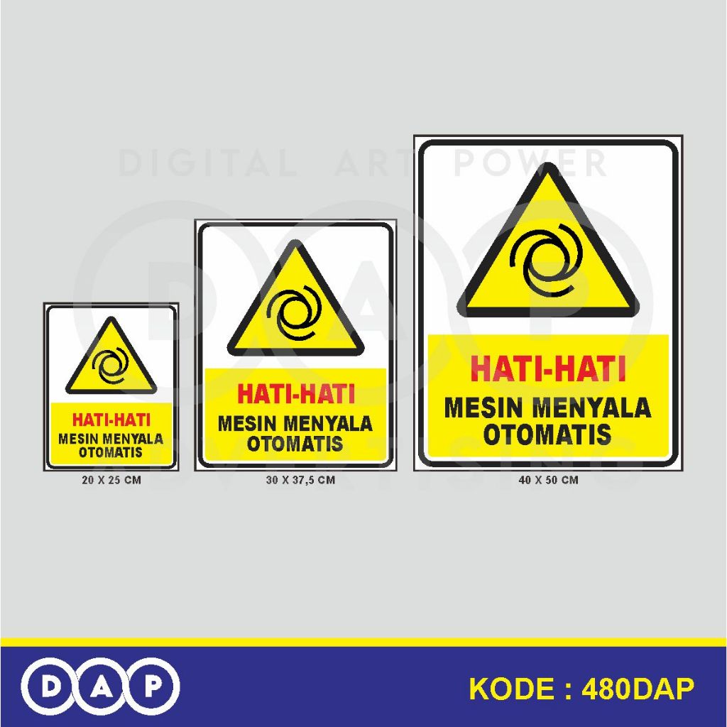 Jual 480 - STIKER PERINGATAN MESIN MENYALA OTOMATIS - VINYL - TERBAIK ...