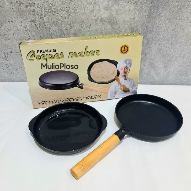 Jual Crepes maker pan premium , wajan teflon kebalik + wadah , cetakan ...