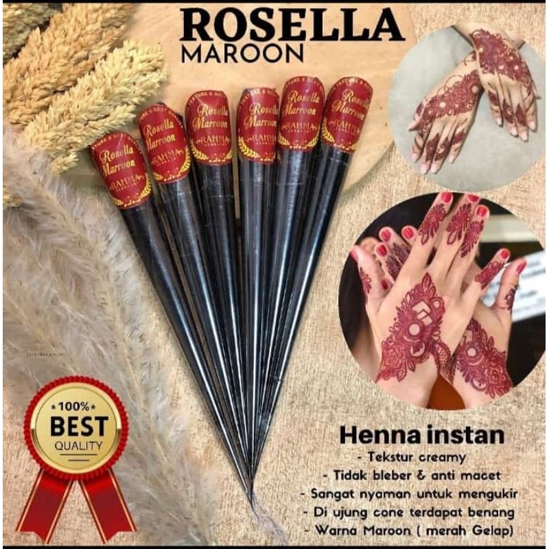 Jual Rosella Maroon HENNA INSTAN ujung cone benang by KCH | Shopee ...