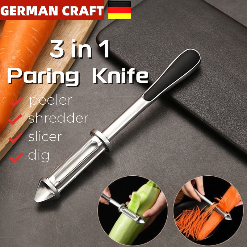 Jual German Paring Knife Peeler 3 in 1 and shredder stainless steel ...