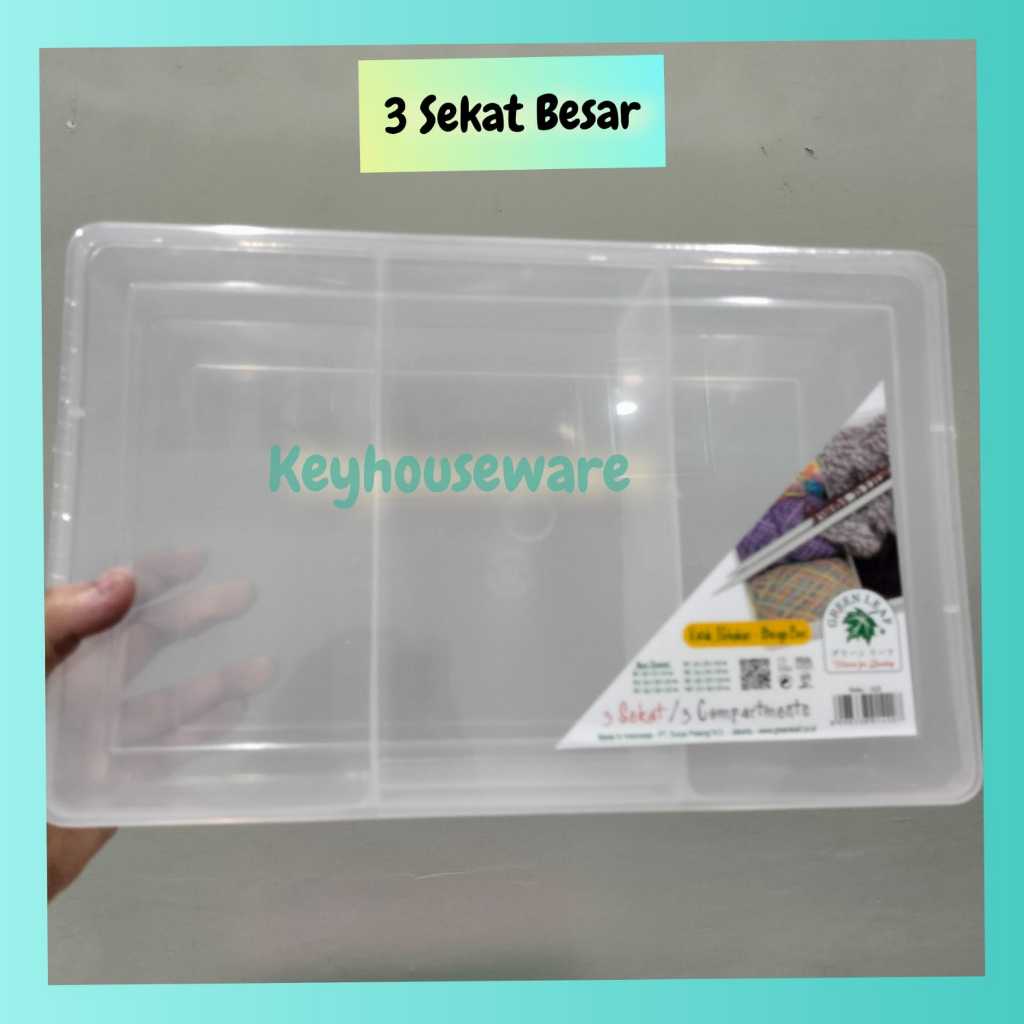 Jual Green Leaf 1420 Kotak Container Sekat 3 Storage Box Reiko Perkakas ...