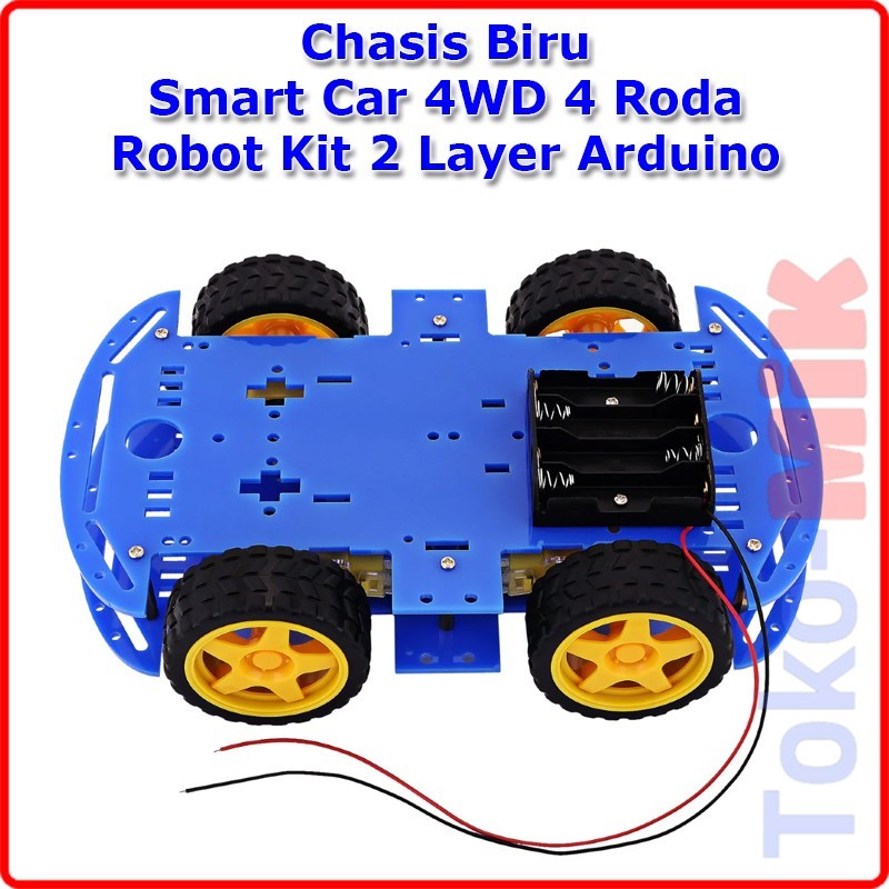 Jual SMART CAR CHASIS BIRU 4WD 4 RODA SMARTCAR CHASSIS 2 LAYER CASIS ...
