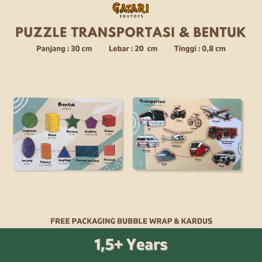 Jual Puzzle Transportasi/Profesi/Alat belajar/Rambu-rambu (FREE bubble ...