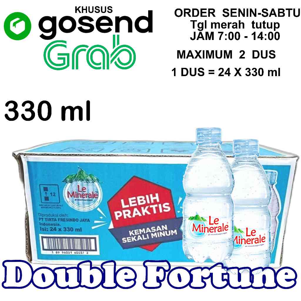 Jual LE MINERALE 330ml 1 dus 24 botol AIR MINUM MINERAL KHUSUS KURIR INSTANT GRAB GOSEND SHOPEE ...