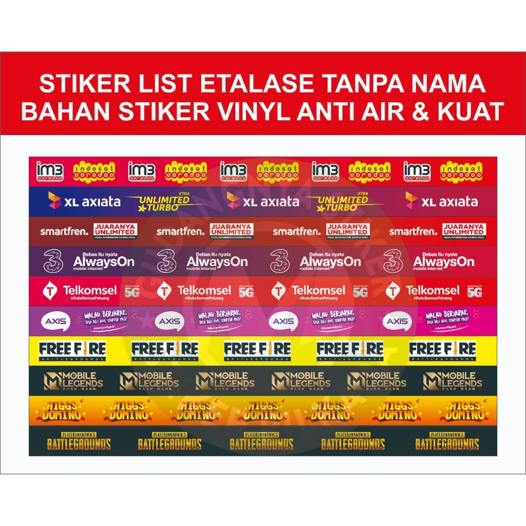 Jual STIKER VINYL LIST ETALASE KECIL TANPA NAMA (DIJUAL SATUAN ...