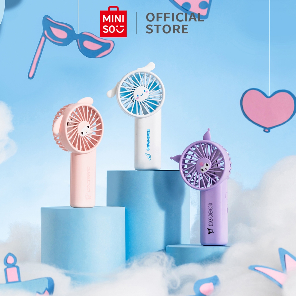 Jual Miniso x Sanrio Mini Fan 1800mAh Kipas Angin Mini Portable Kuromi ...