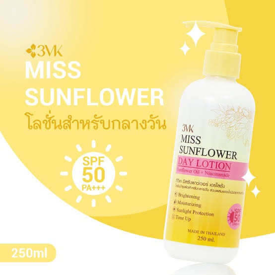 Jual 3VK MISS SUNFLOWER DAY LOTION 250 ML SPF 50 | Shopee Indonesia