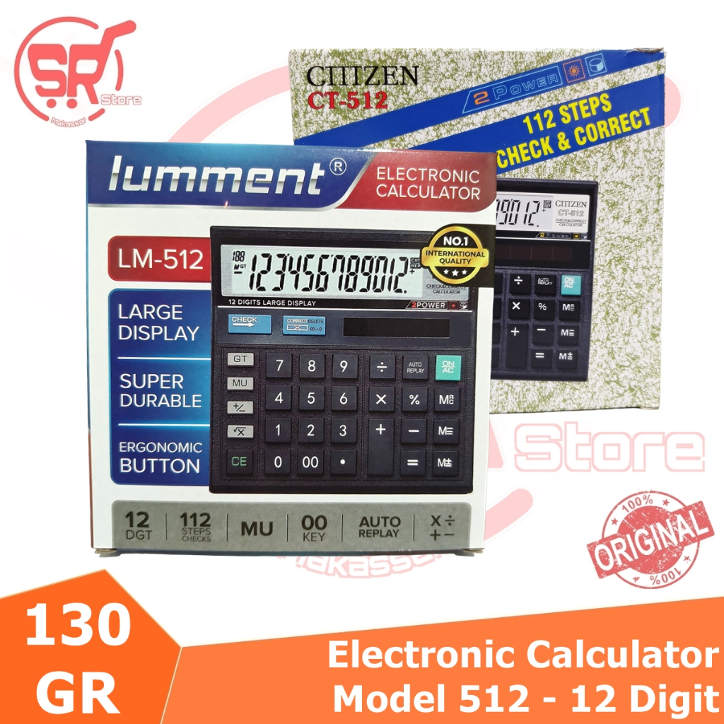 Jual Kalkulator 12 Digit Aneka Merk : Citizen Lumment Calculator Model 512 ( SR Store MKS / SR ...