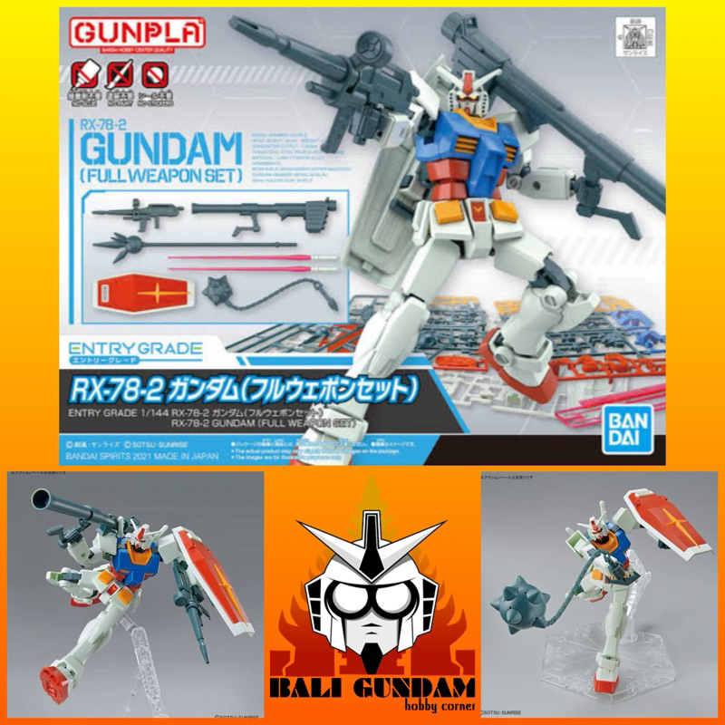 Jual ENTRY GRADE 1/144 RX 78 2 GUNDAM FULL WEAPON SET Bali Gundam Hobby Corner Bandai Original ...