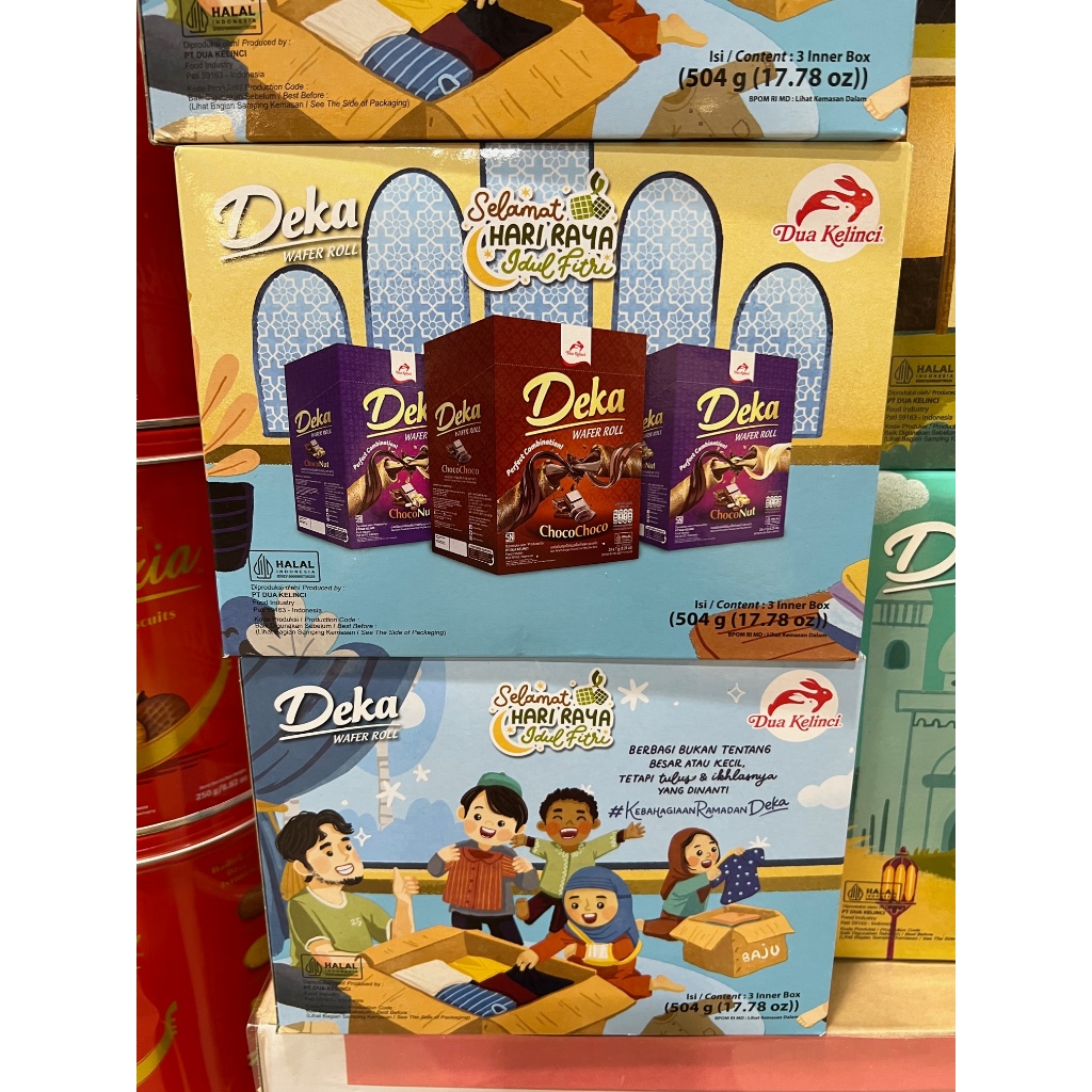 Jual Deka Wafer Roll Gift Box Mix Edisi Lebaran 504 gr (Isi 3 Kotak ...