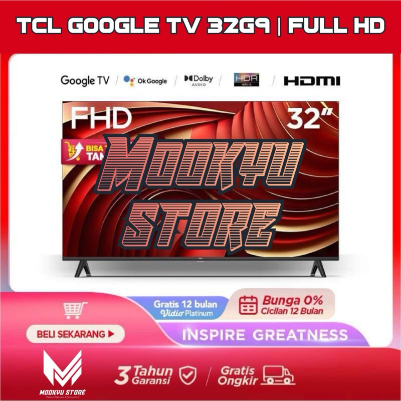 Jual TCL GOOGLE SMART TV 32 inch 32G9 | FULL HD Digital TV with Google Assistent | Shopee Indonesia