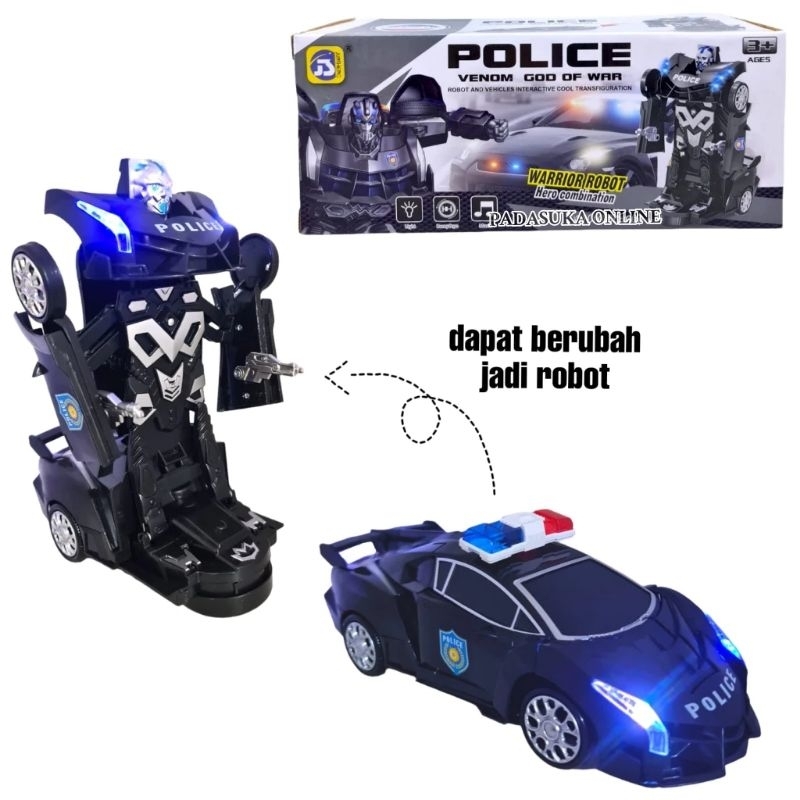 Jual MAINAN MOBIL ROBOT POLICE HITAM VENOM BISA BERUBAH JADI ROBOT DAN ...