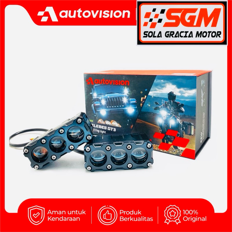 Jual Autovision Lampu Sorot / Tembak Mini Bi-LED Celebes GT3 55W Putih/Kuning. | Shopee Indonesia