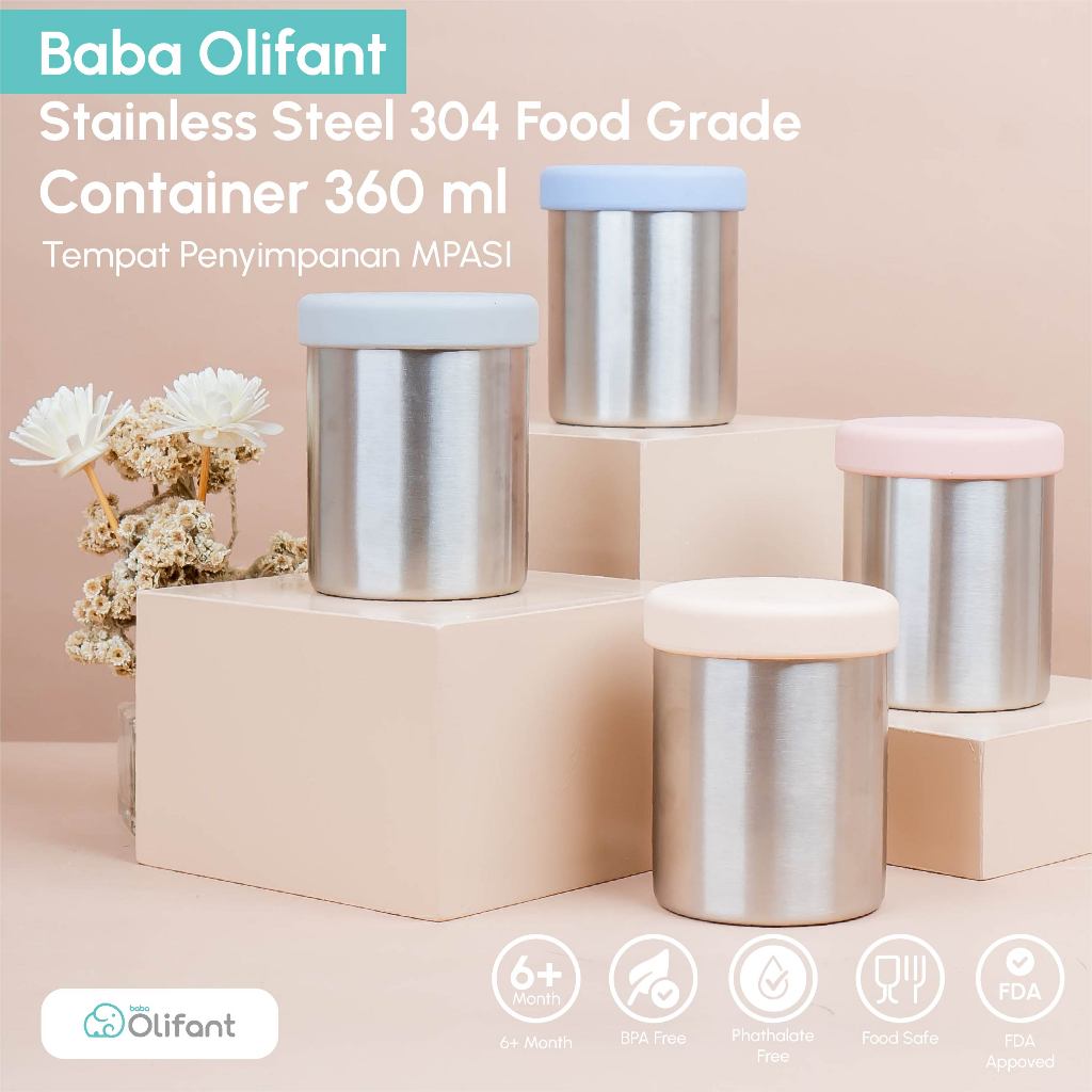 Jual Wadah Stainless Silicone MPASI Bayi 360 ml | Stainless Silicone ...